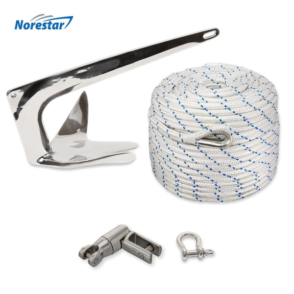 Anchoring.com Claw Anchor, Rope, and Swivel Kit for Boats to 35 ...