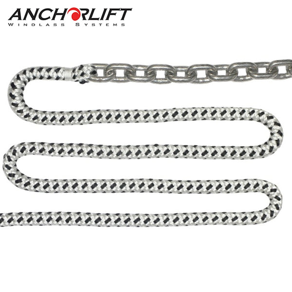 Anchorlift Double-Braided Windlass Rope and Galvanized HT Chain (For ...